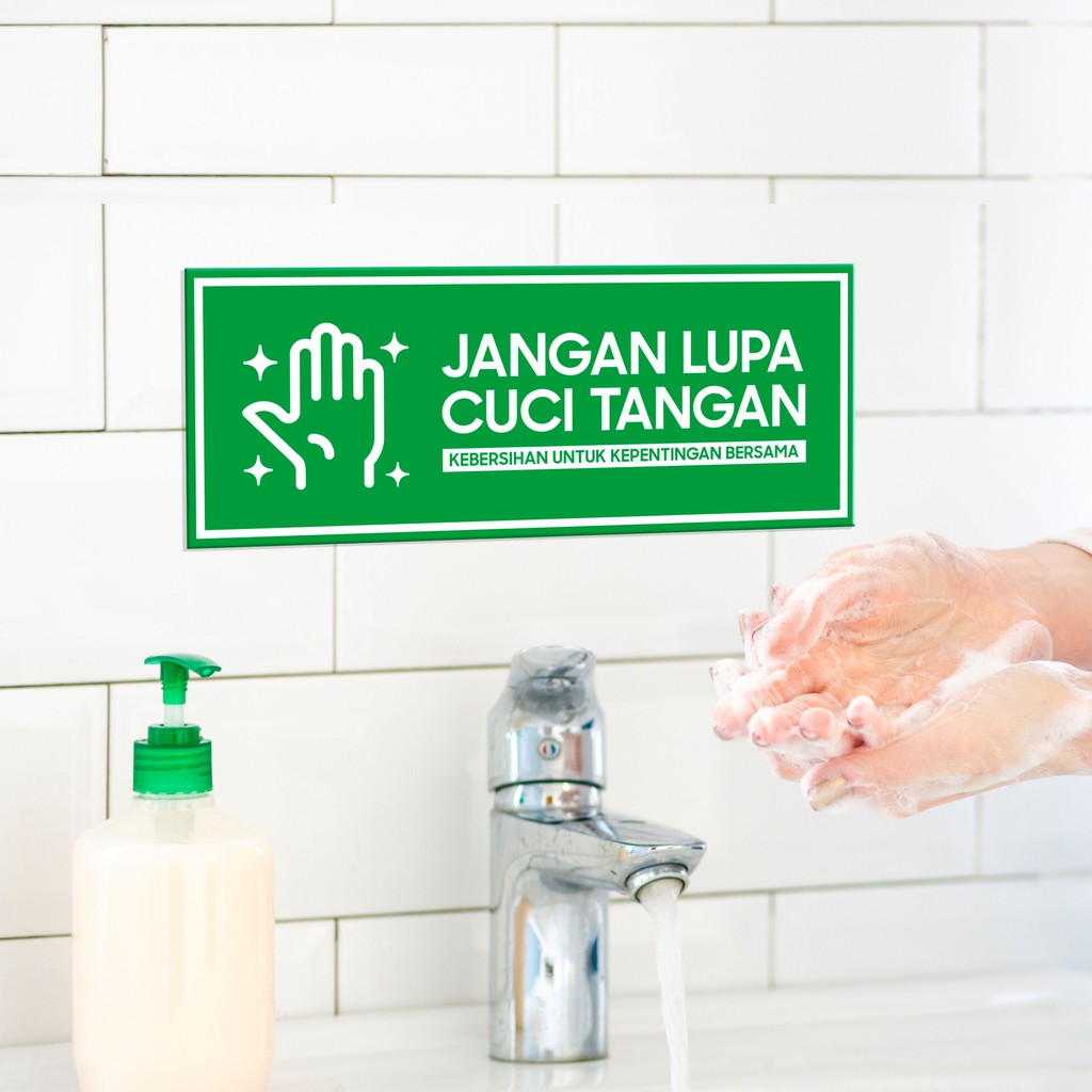 Small WALL STICKERS SOCIAL HAND WASHING CONTENTS 5 PCS | Shopee Malaysia