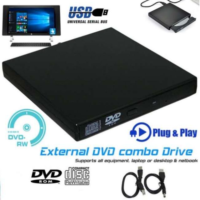 USB 2.0 External DVD Drive Ultra-Slim CD/DVD Portable Optical Drive ...