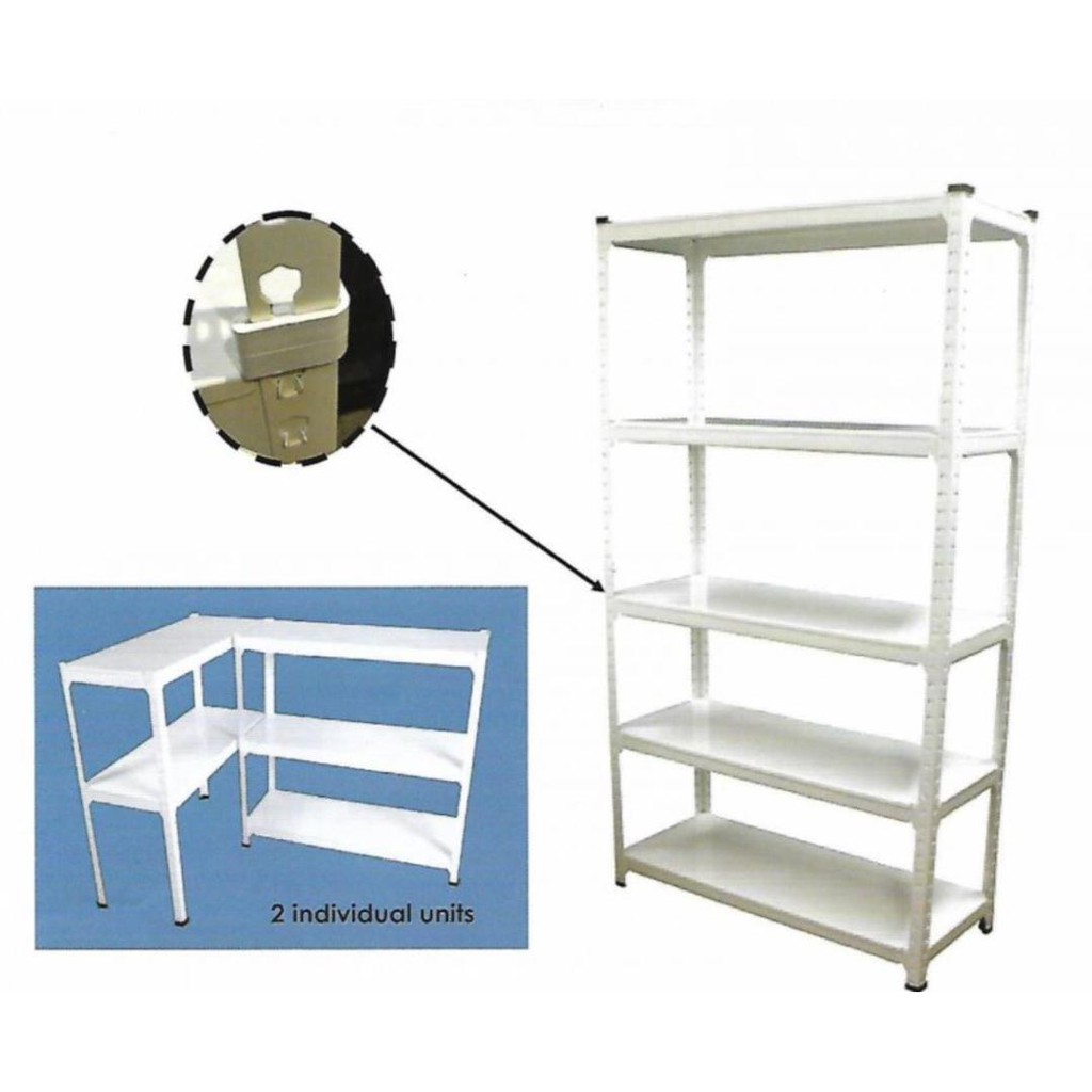 2 in 1 DIY Boltless Rack - 5 Tier metal shelves plate Boltless Rack ...