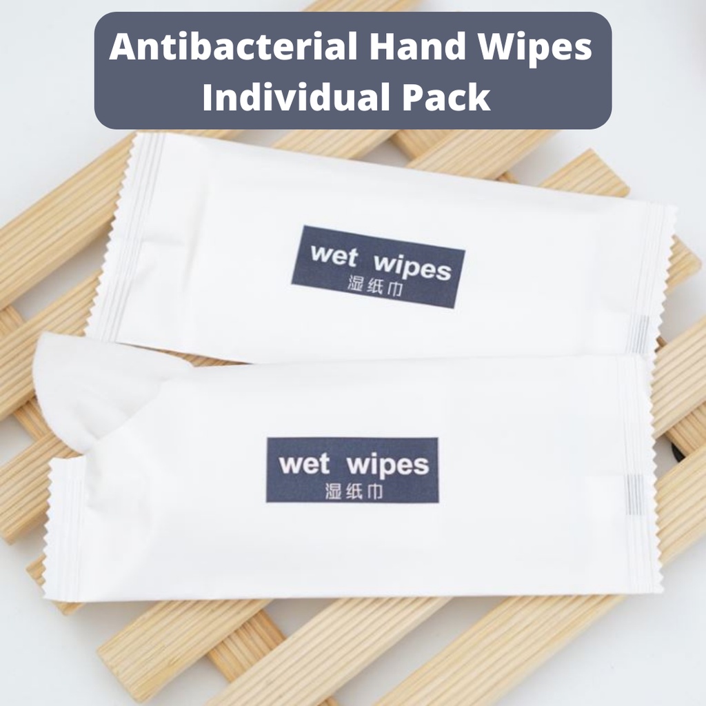 100pcs Wet Tissue Anti Bacterial Hand Wipes Individual Packing Alcohol ...