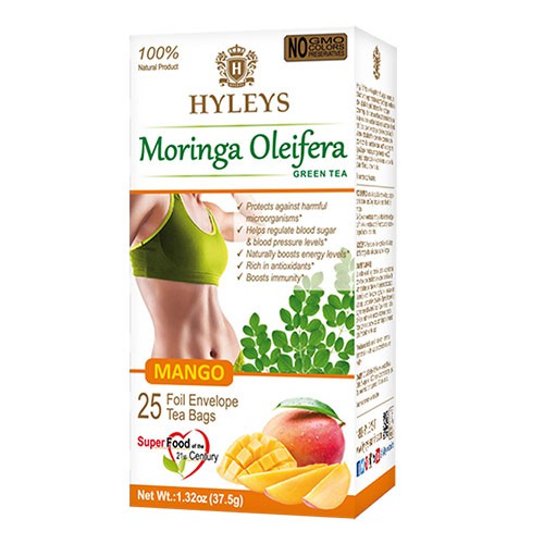 Hyleys Moringa Oleifera Mango Green Tea - 25 Sealed Tea bags | Shopee ...