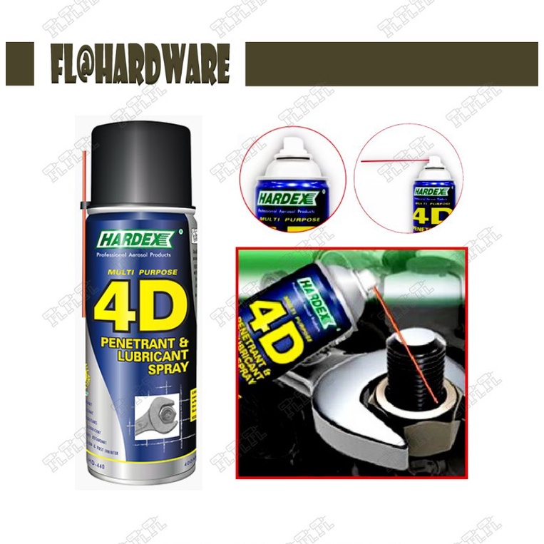 Hardex 4D Penetrant & Lubricant Spray HD440 400ml | Shopee Malaysia