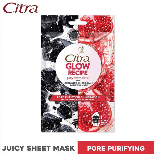 Citra Glow Recipe Juicy Sheet Mask / Activated Charcoal Facial Mask ...