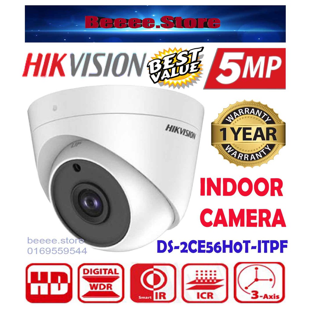 HIKVISION DS-2CE76H0T-ITPF / DS-2CE76H0T-ITPF 5MP 4 In 1 IR Dome CCTV ...