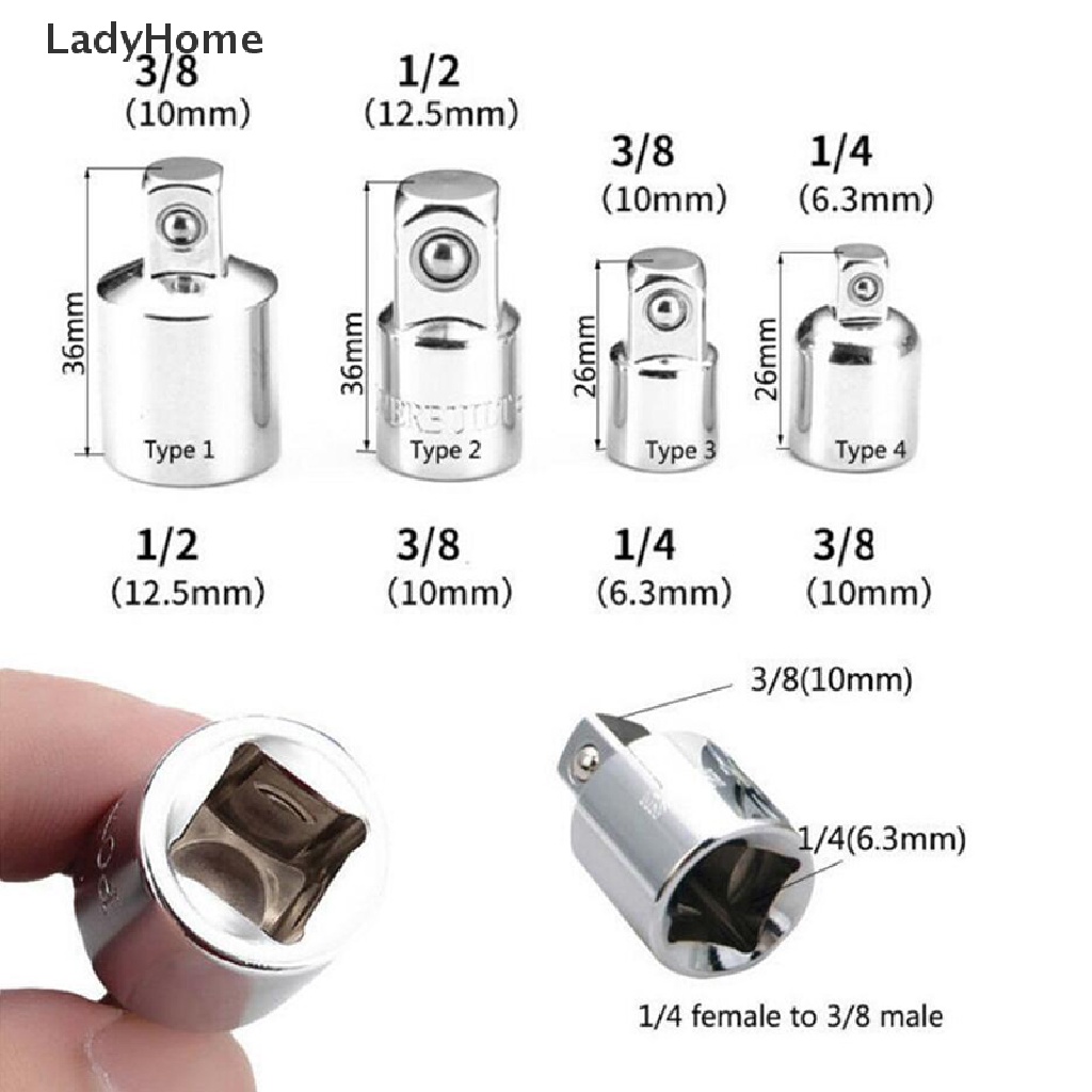 (hotsale) 3/8" to 1/4" 1/2 inch Drive Ratchet Converter Socket Adapter ...