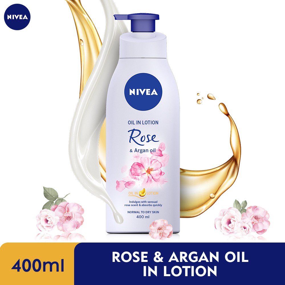NIVEA Body Lotion - Rose & Argan Oil (400ml) | Shopee Malaysia