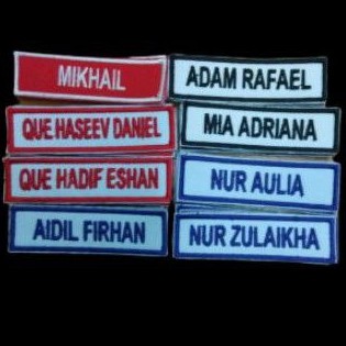 Name Tag Sekolah (Sulam) | Shopee Malaysia