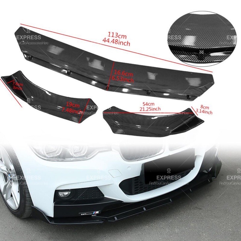 💥 UPGRADED 💥Car Universal FRONT LIP BUMPER DIFFUSER LIP WRAP ANGLE ...