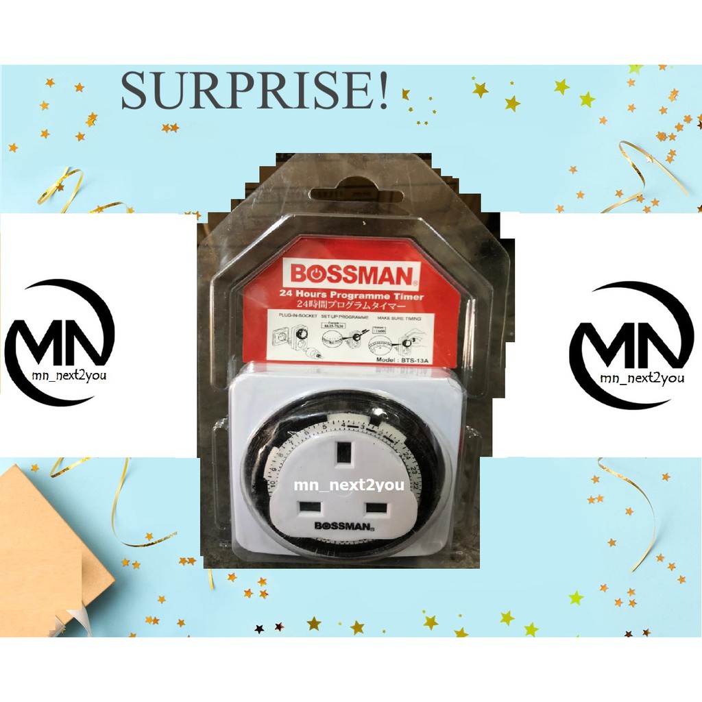 BOSSMAN 24 Hours Programme Timer Controller For Lighting with Sirim Approved BTS-13A | Shopee ...