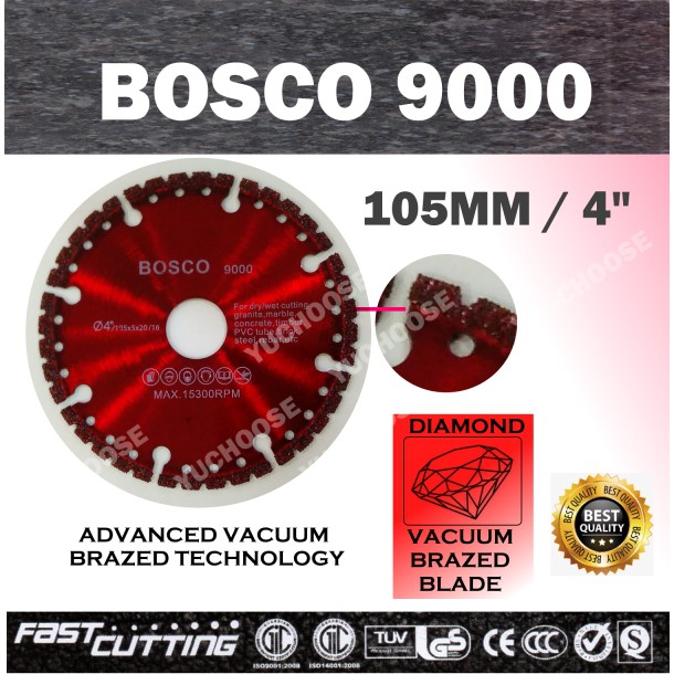 BOSCO 9000 DIAMOND DISC VACUUM BRAZED TECHNOLOGY FOR GRANITE,MARBLE,PVC ...