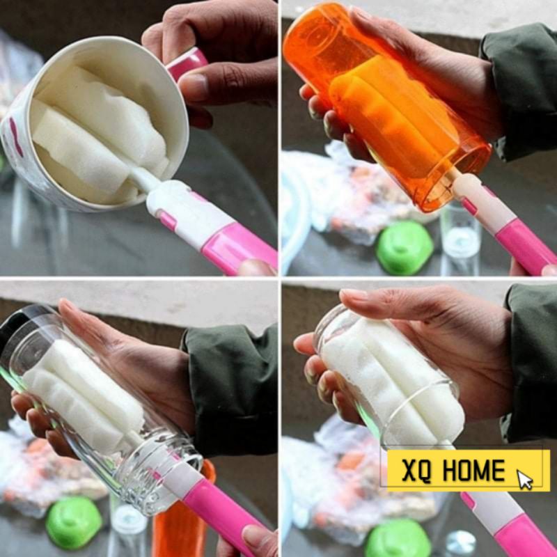 Baby Milk Bottle Washing Sponge Brush With Long Handle Cleaning Tools ...