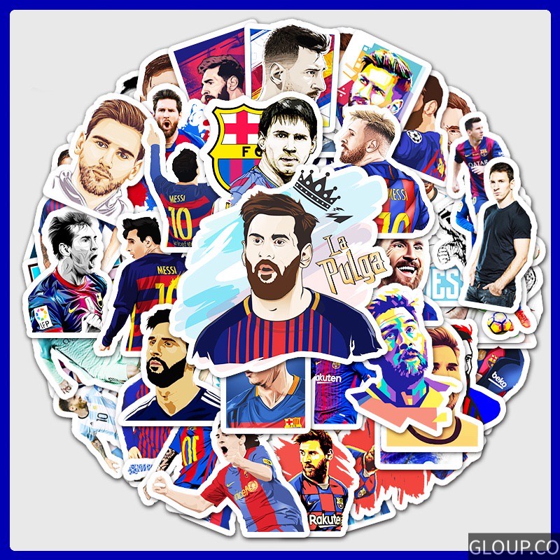🔥READY STOCK🔥51PCS LIONEL MESSI FC BARCELONA PVC WATERPROOF STICKER ...