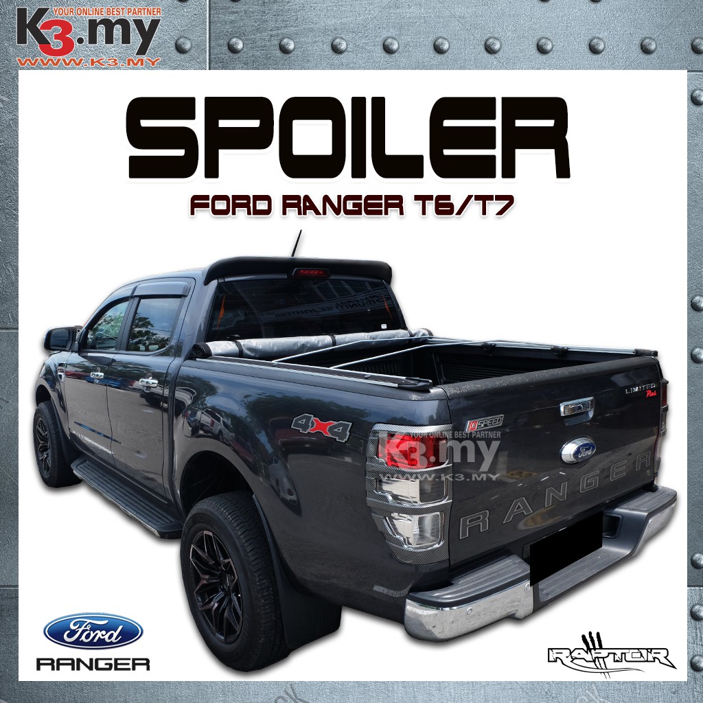 Ford Ranger T6/T7 Rear Abs Spoiler (Black Color) | Shopee Malaysia