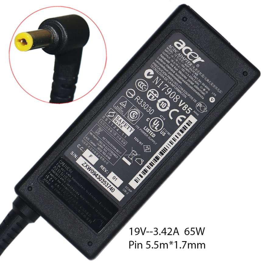 Genuine 65W ACER ASPIRE 3 A315-41 Laptop AC Power Adapter / Charger 19V ...