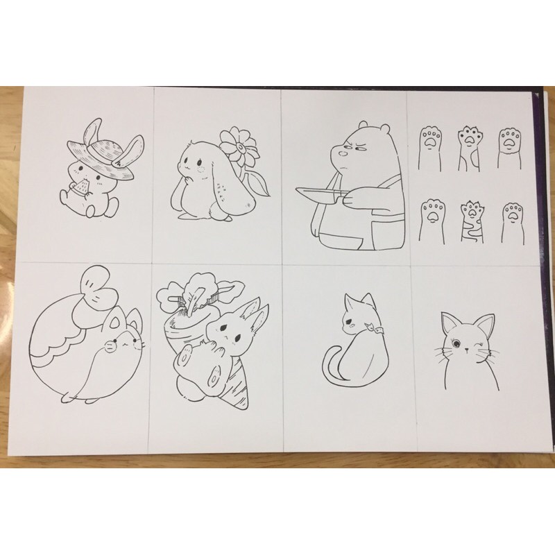 Super cute handmade mini coloring cards for students and adults ...