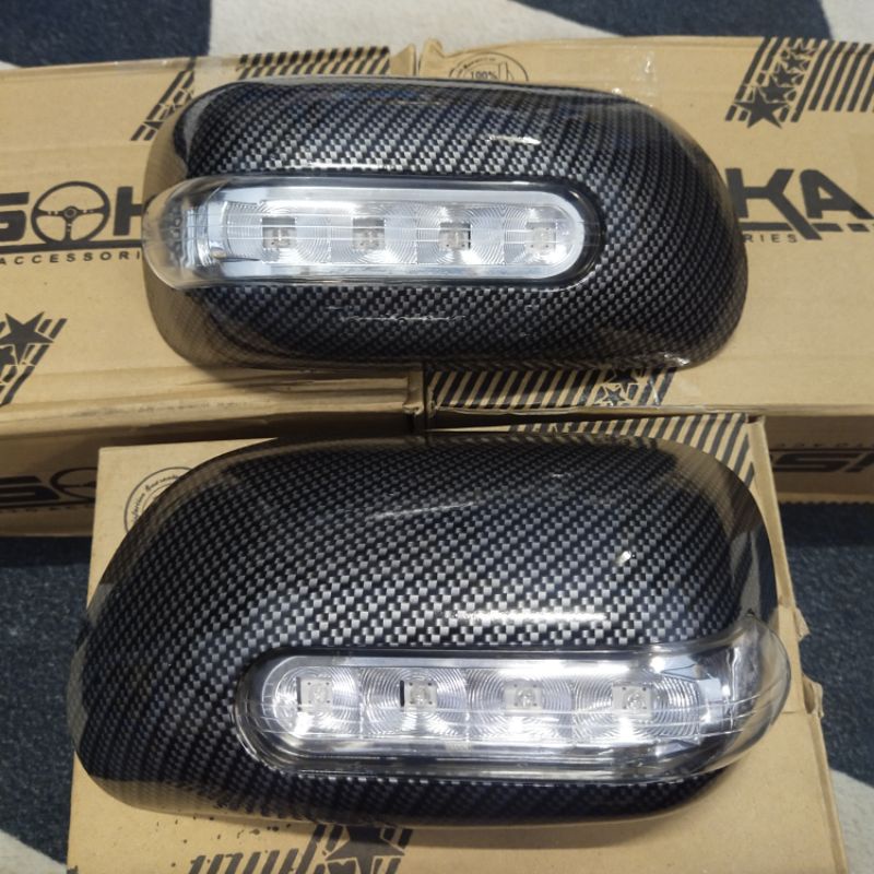 Toyota Avanza 2003-2011 Chrome/Carbon/Matt Black Side Mirror Cover With ...