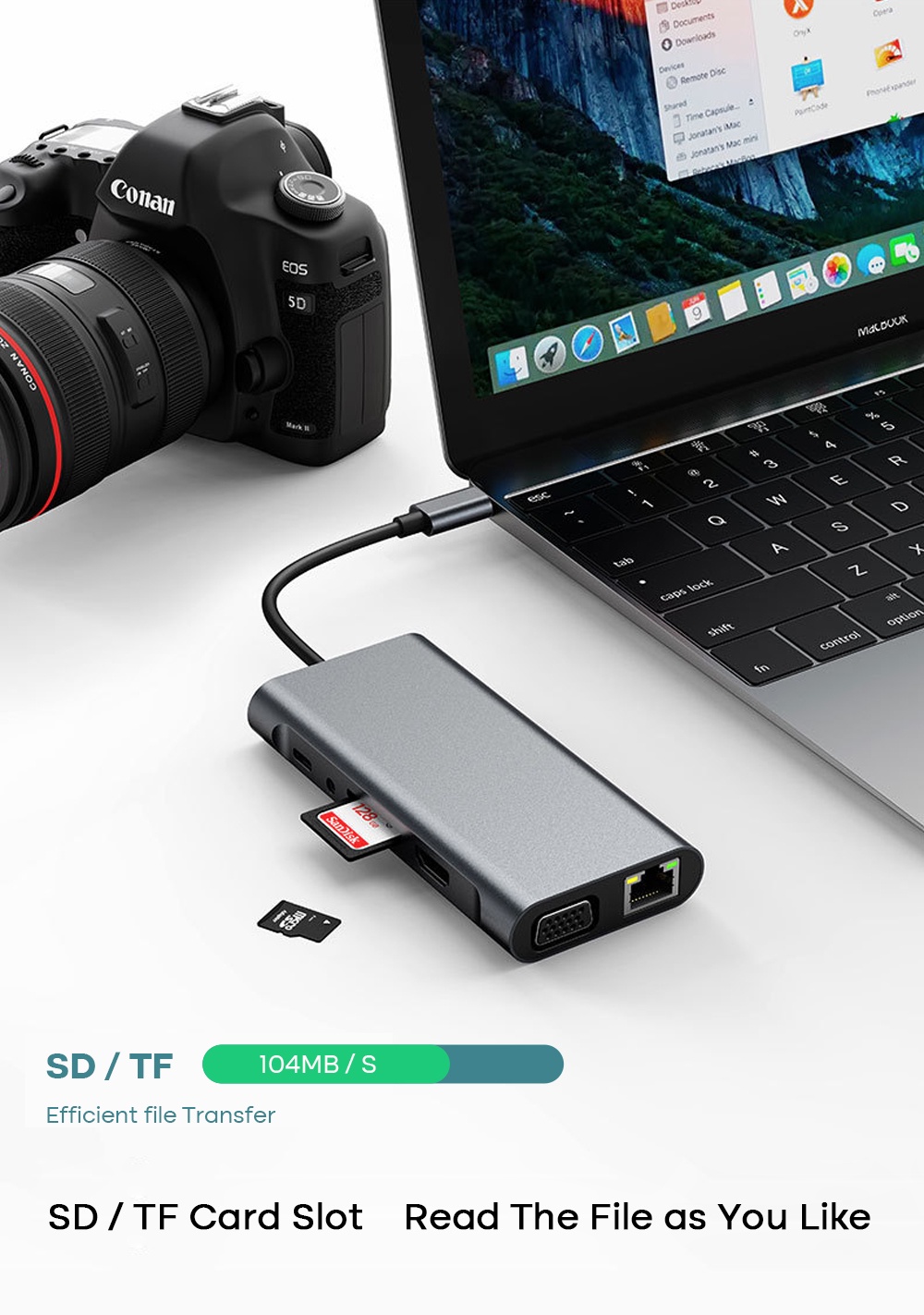 DERE Multifunctional Portable Docking Station USB Hub USB-C 11 in 1 ...