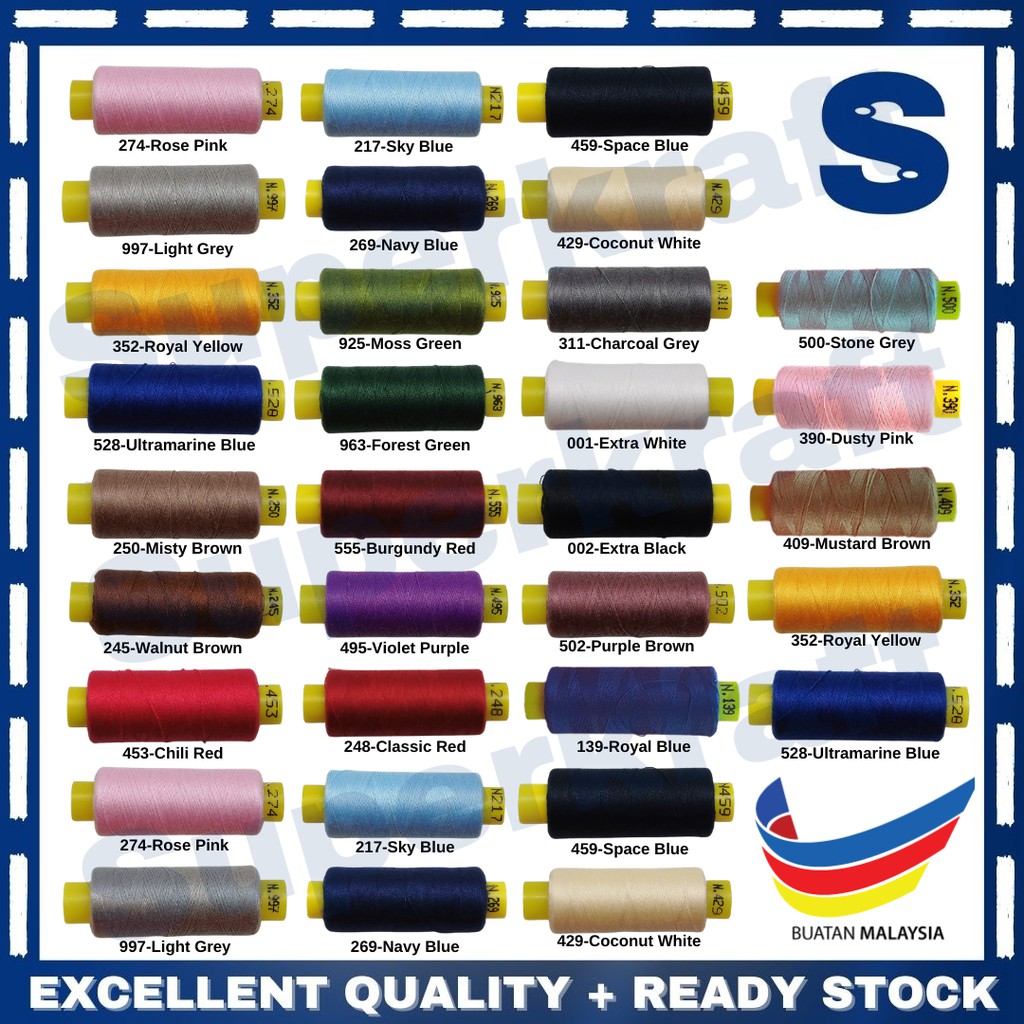 Ready Stock Nona Thread Benang Jahit NONA 250m Qualiti Baik Buatan ...