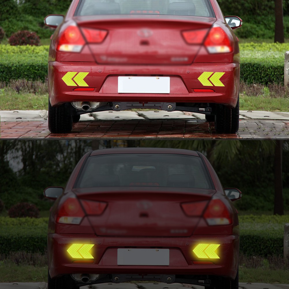 Set of 10 Reflective Stickers for Car Rear - reflective arrows on the ...