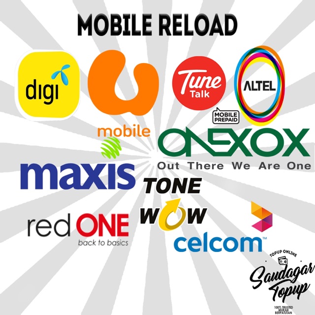 MOBILE RELOAD MURAH TOPUP CELCOM DIGI MAXIS REDONE TUNE TALK TONEWOW XOX | Shopee Malaysia