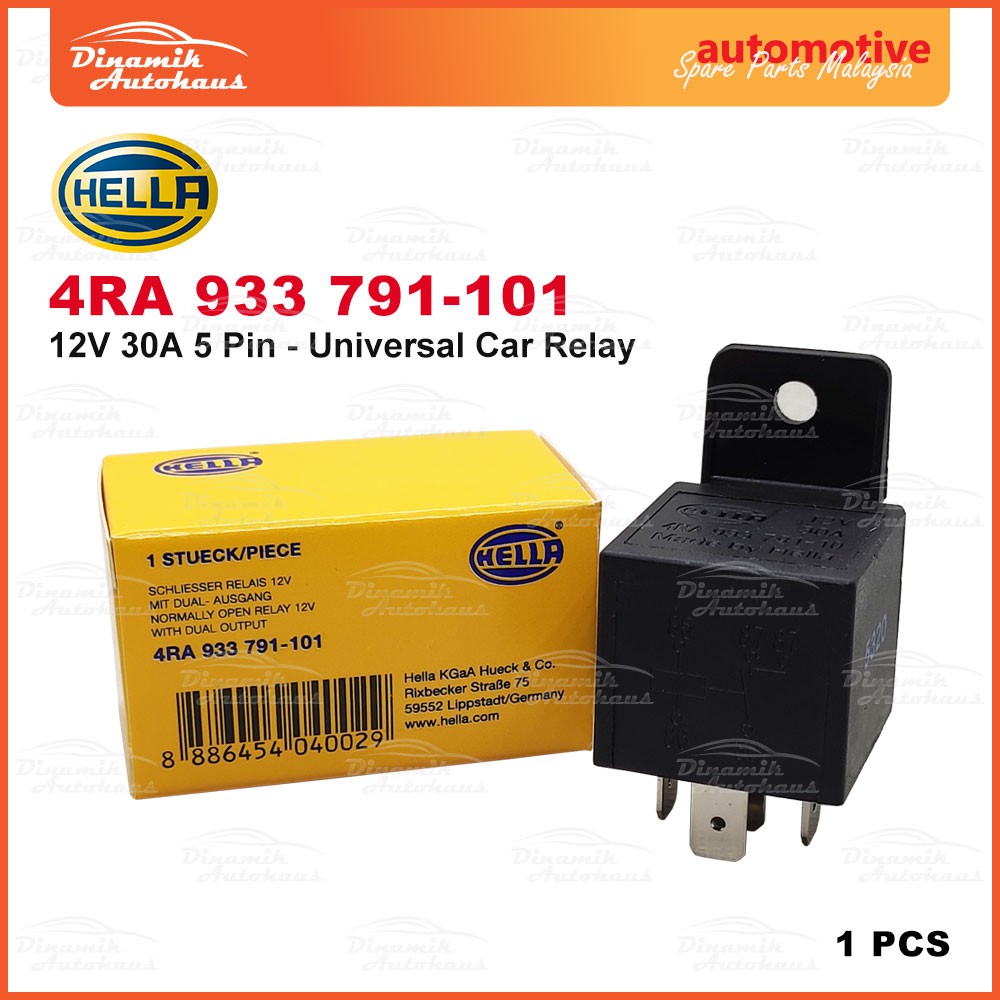 Universal Automotive Car Relay 12V 30A 5 Pin Hella Relay Kereta ...
