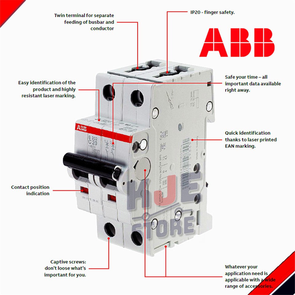 ABB MCB SH201 1P 6kA [6A/10A/16A/20A/32A/40A/63A] [Ready Stock] | Shopee Malaysia