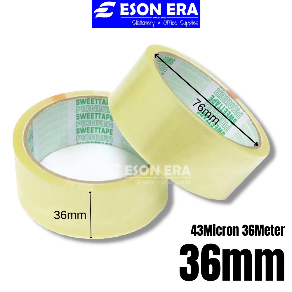 Sweettape Pioneer OPP Tape 40yard 43micron 12mm/18mm/24mm/36mm/48mm ...