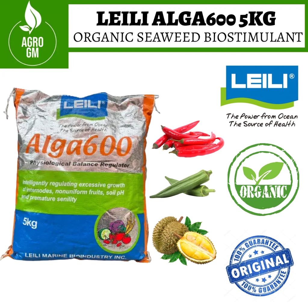 5KG LEILI ALGA600 Organic Seaweed BAJA ORGANIK Biostimulant/Fertilizer ...