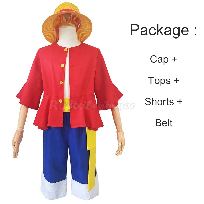 Anime One Piece Monkey D. Luffy Cosplay Costume Men Women Halloween ...
