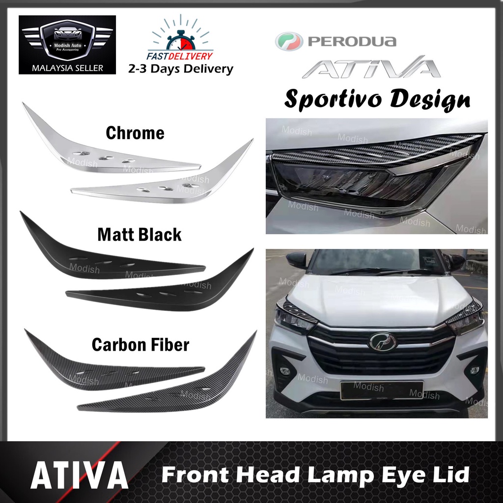 Modish Perodua Ativa Front Head Lamp Eye Lid Cover Sportivo Design ...