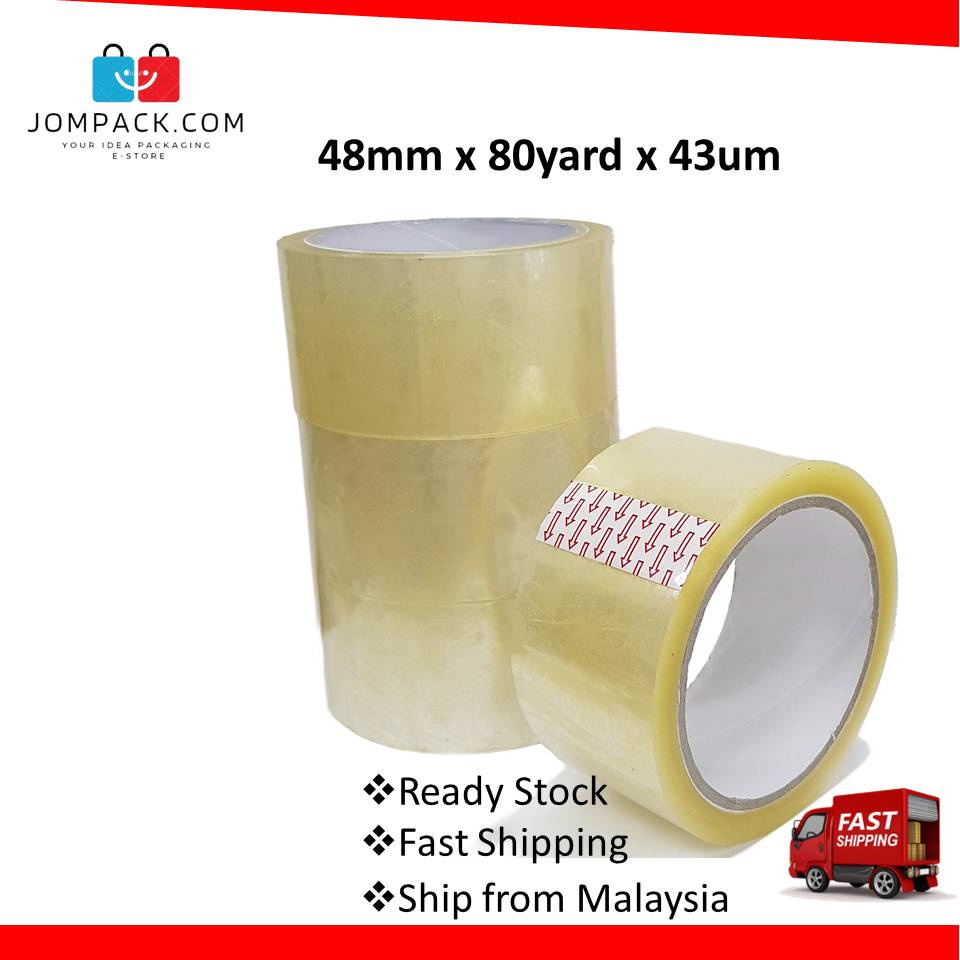 OPP TAPE 48mm x 80Yard x 43micron opp tape / clear opp tape | Shopee ...