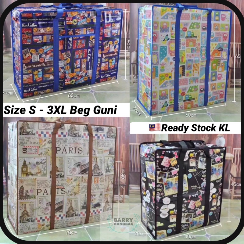 Beg Guni Besar Berzip Laundry Beg Recycle Beg Plastic Balik Kampung ...