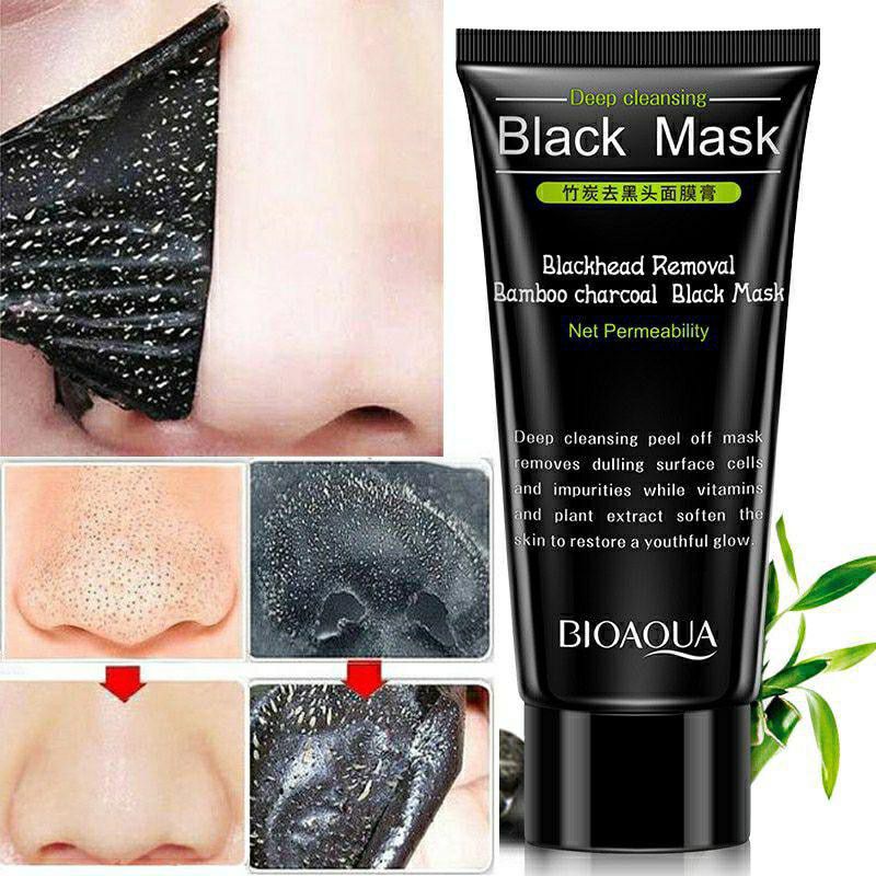 BIOAQUA Black Mask Activated Carbon Charcoal Blackhead Removal Carbon ...