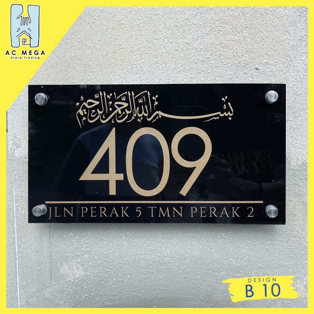 house number | nombor rumah | sign plate acrylic | number rumah | plate ...