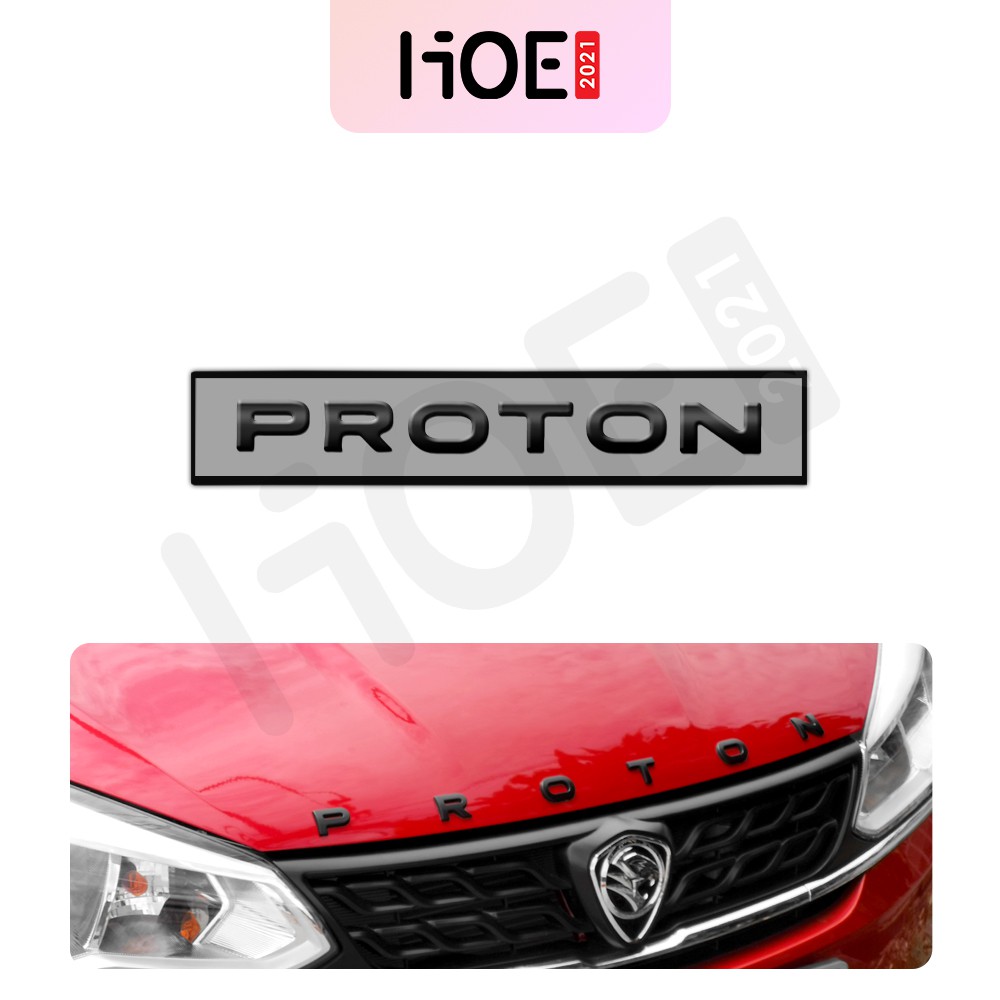 DIY car 3D PROTON wording bonnet emblem logo letters (Matt Black ...