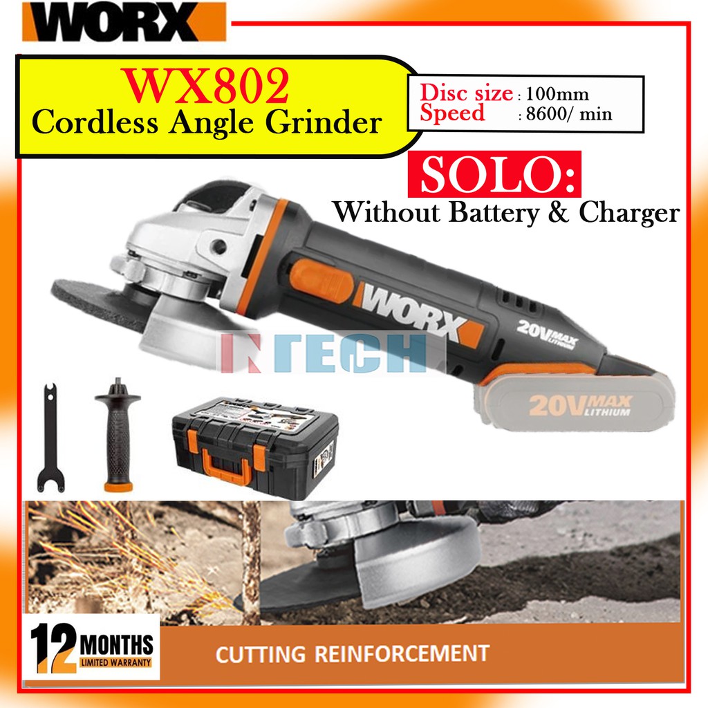WORX WX802 ANGLE GRINDER CORDLESS (SOLO) | Shopee Malaysia