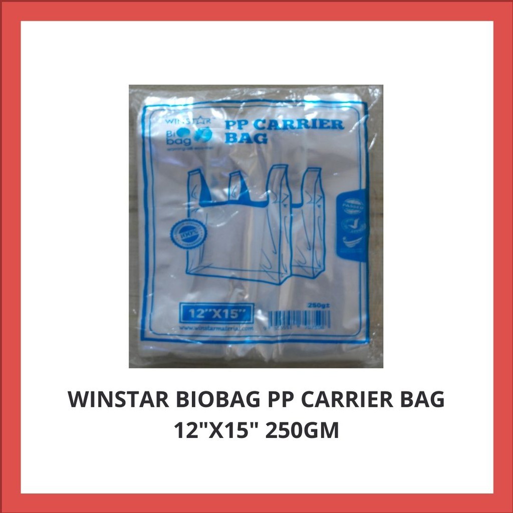 WINSTAR PP CARRIER BAG 12"X15INCH" TRANSPARENT SINGLET PLASTIC BAG 250G ...