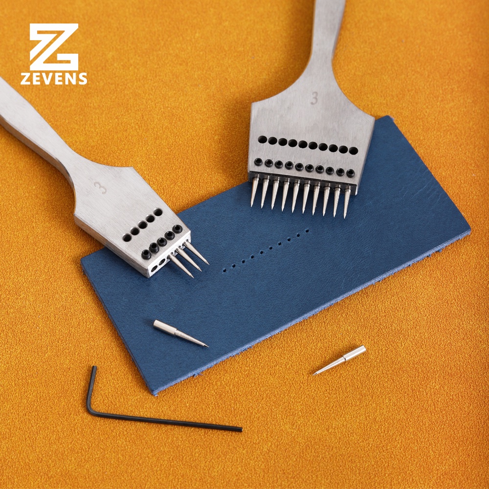 New Sharp Head Replaceable Pricking Iron Removable Round Hole Punch Leather Craft Chisel Leather ...