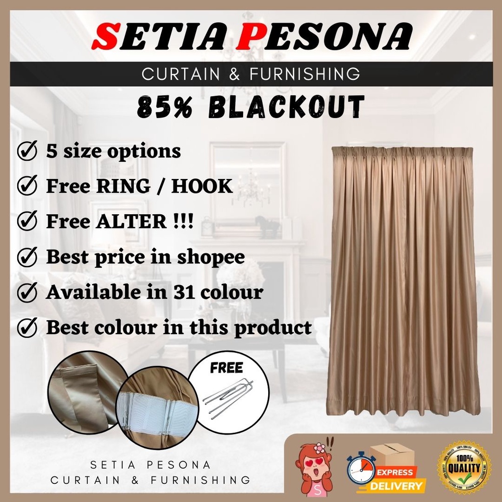 G3-Ready Made Curtain!!! Siap Jahit Langsir ,LangsirKain Tebal (Free ...