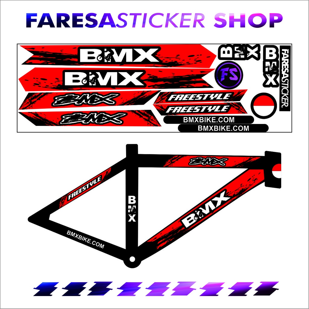 MERAH Simple Red BMX BIKE DECAL STICKER | Shopee Malaysia