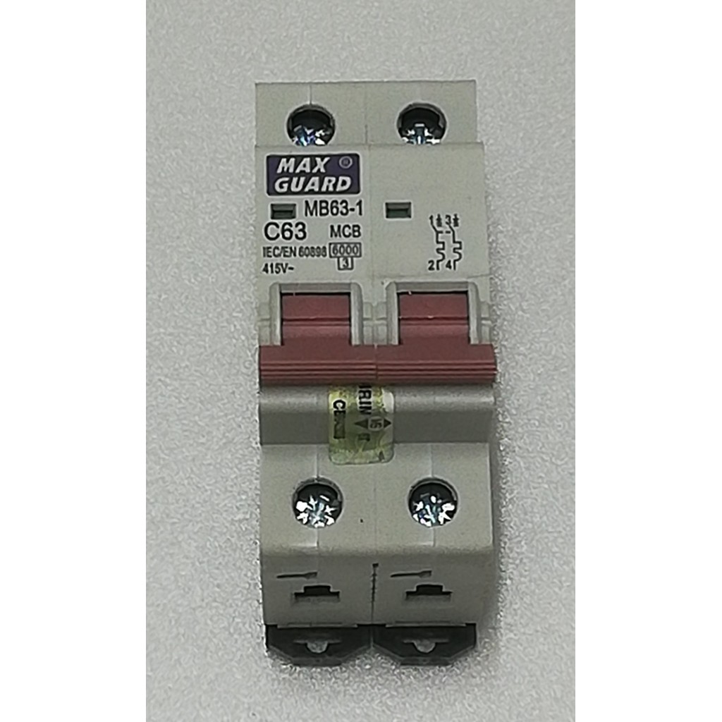 MAXGUARD 63 AMP 2 POLE MCB / MAIN SWITCH MB63-1 C63 MCB | Shopee Malaysia