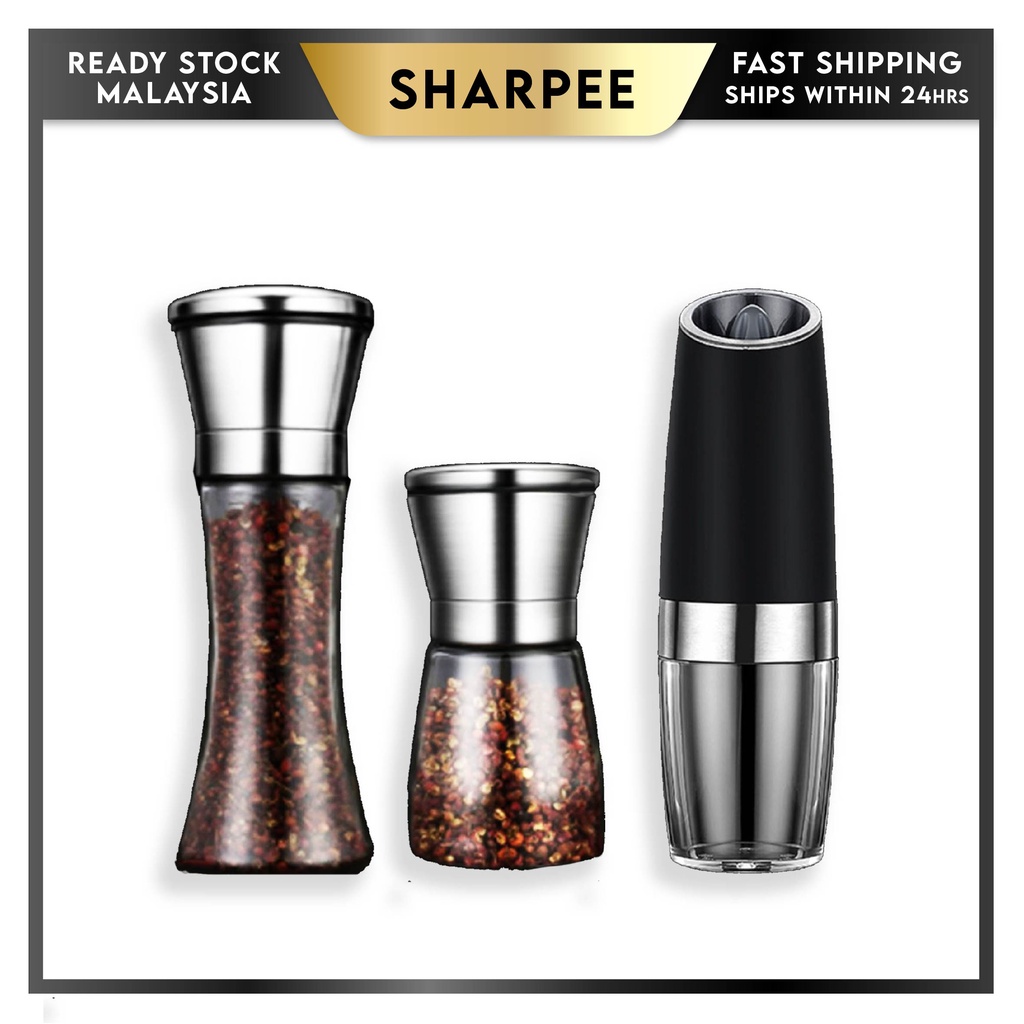 Auto Pepper Salt Grinder~Gravity Electric w LED/ Manual 304Stainless ...