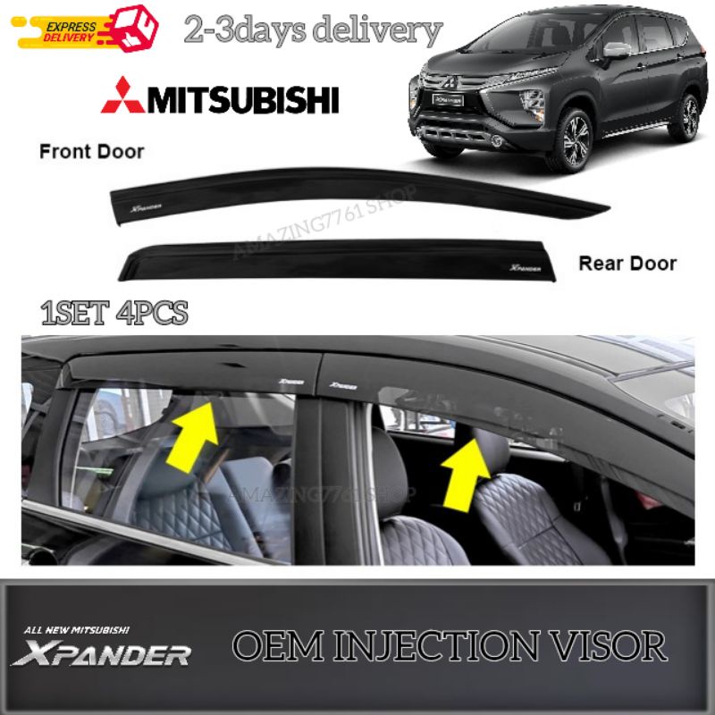 AMAZING 4PCS MITSUBISHI XPANDER WINDOW DOOR VISOR AIR PRESS INJECTION ...