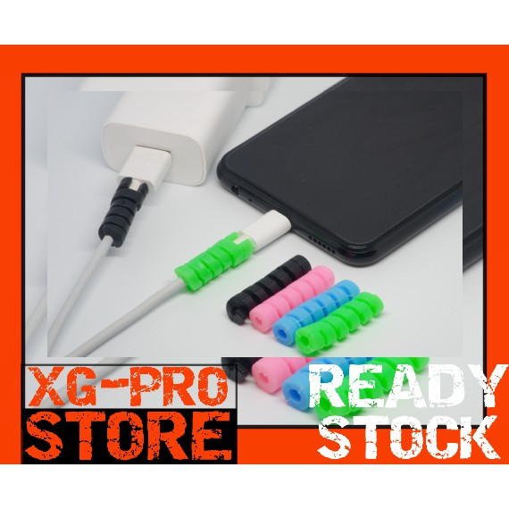 USB Cable Protector Spiral USB Charge Cable Cord Protector (2 PCS= 1Set ...