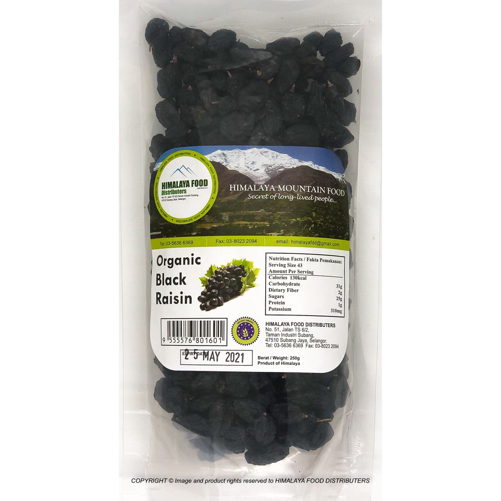 HIMALAYA FOOD Organic Black Raisin 250gm | Shopee Malaysia