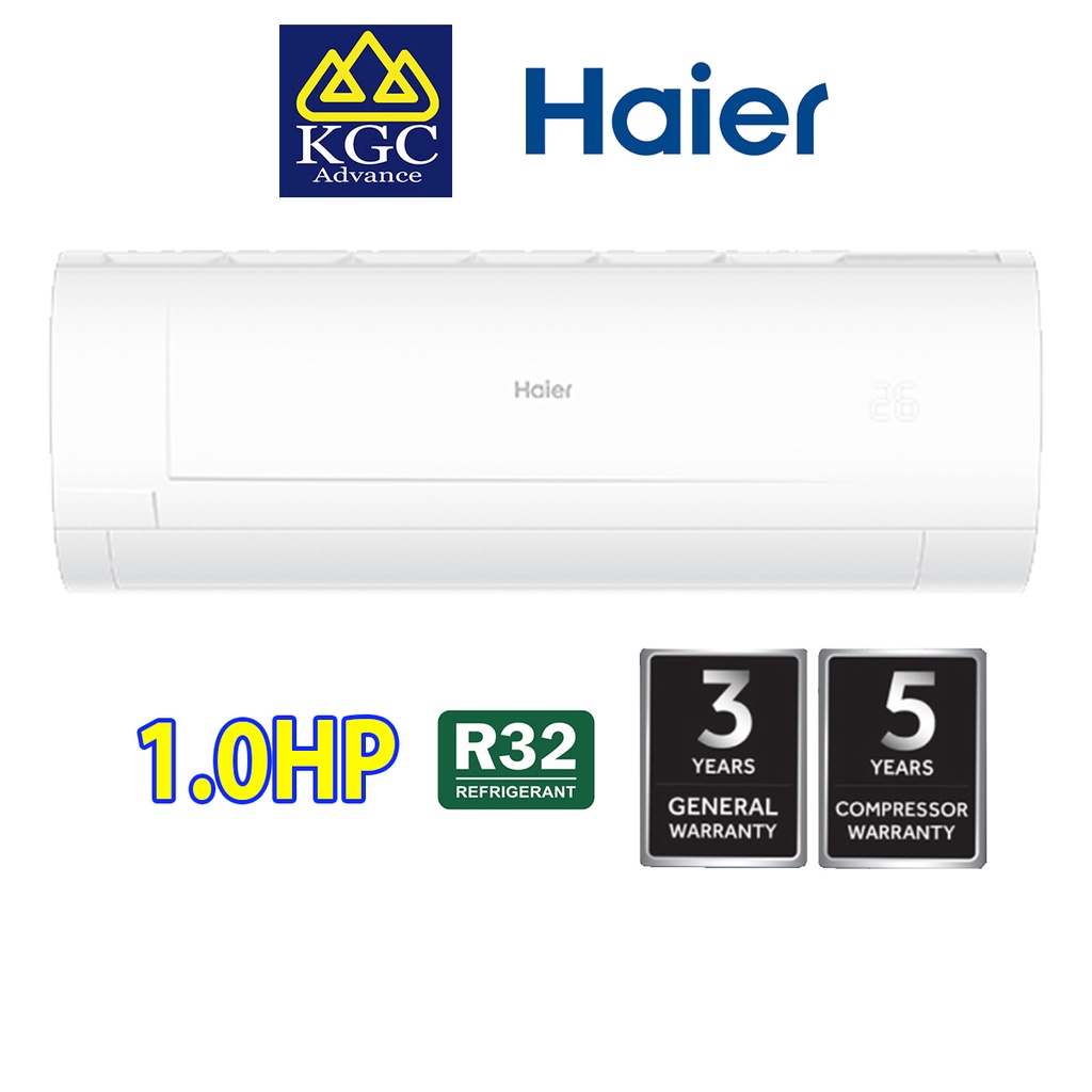 Haier 1.0HP Air Conditioner R32 Non-Inverter Series HSU-10LPB23 Aircond ...