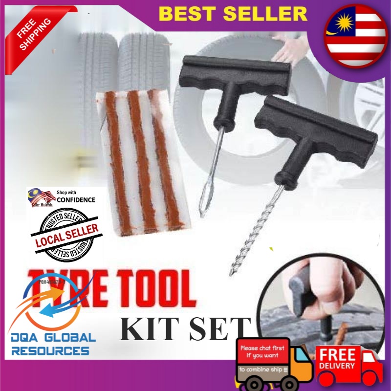 DIY SET Tubeless Tire Repair Kit / Cacing Tayar / Set Lengkap Tayar ...