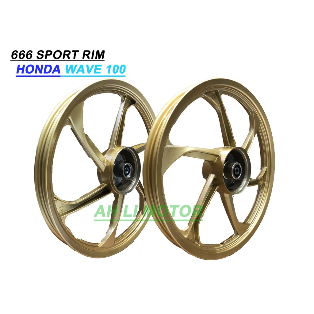 Sport Rim 666 (6 Kaki ), Gold ,PNP Honda Wave 100 , (With Bearing ...