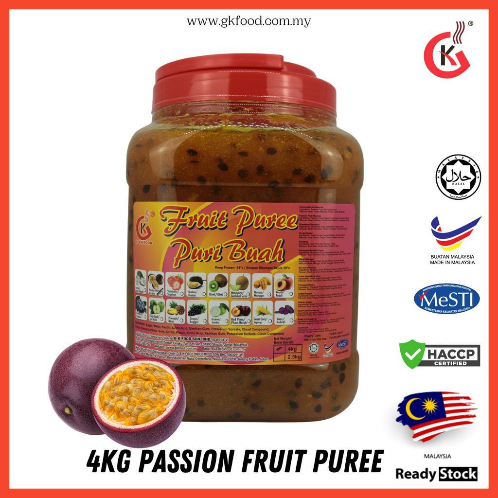 G&K Passion Fruit Puree 4kg | Puri Markisa Pekat Halal | Dessert,Pastry ...