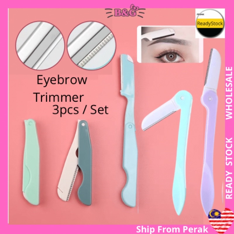 3pcs Stainless Steel Eyebrow Knife Razor Remove Hair Blade Face Shaver ...